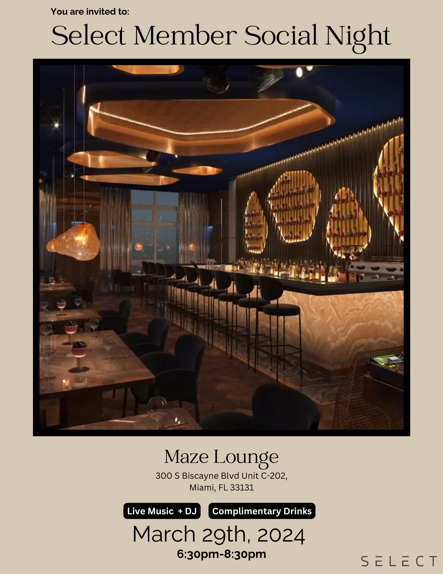 Select Social Night at Maze Lounge